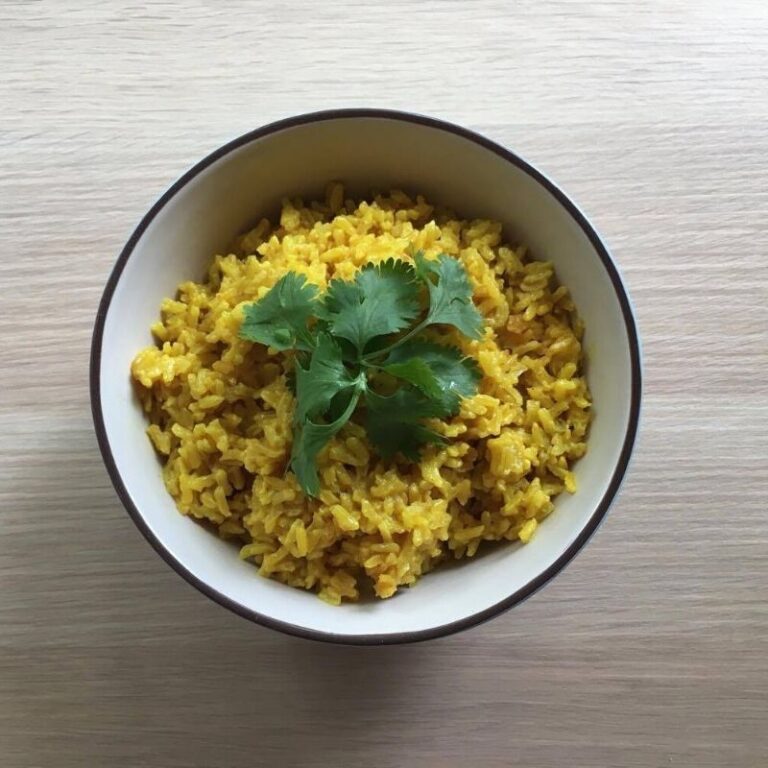 Vegan Turmeric Coconut Rice Recipe | NOURISHED